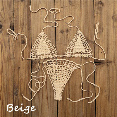 Micro bikini string ficelle brésilien tricoté crochet extrême semi-tra ...